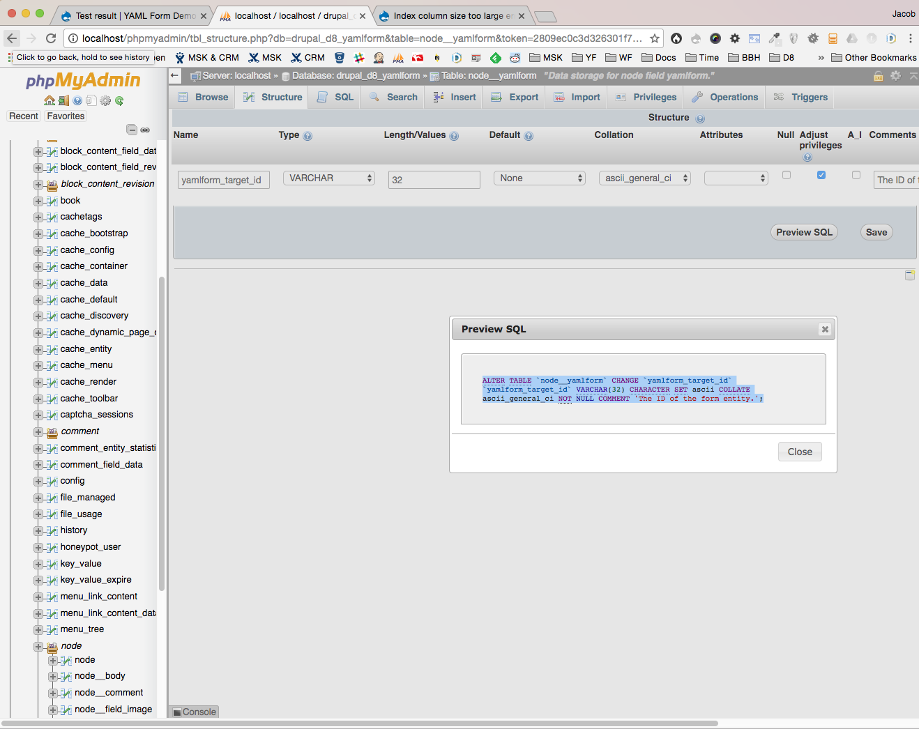Index Column Size Too Large Error During Migrate [ 2839079]